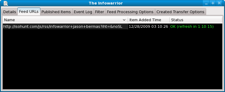 RSS Properties - Tixati